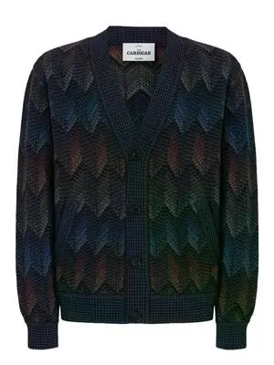 Missoni Chevron Knit Cardigan - Blue