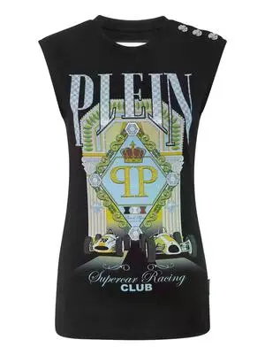 Philipp Plein Supercar Racing Club Tank Top - Black