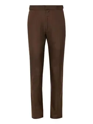TOM FORD Slim-fit Silk Trousers - Brown