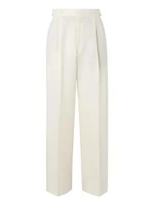 STOFFA Straight-leg Linen-canvas Trousers - Neutrals