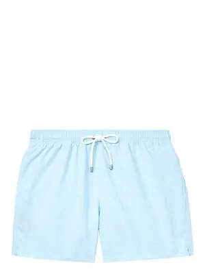 Polo Ralph Lauren RALPH LAUREN PURPLE LABEL Straight-Leg Logo-Embroidered Swim Shorts Blue