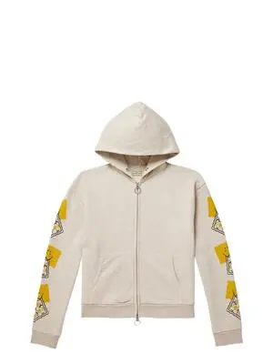 Kapital Printed Cotton-jersey Zip-up Hoodie - Neutrals