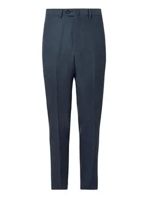 DE PETRILLO Straight-leg Linen Suit Trousers - Blue