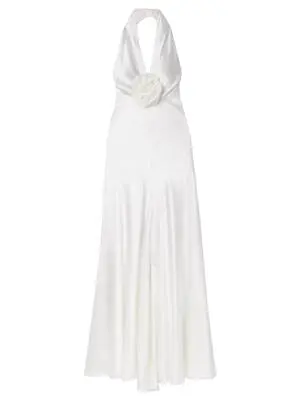 RODARTE Embellished Silk-charmeuse Gown - White