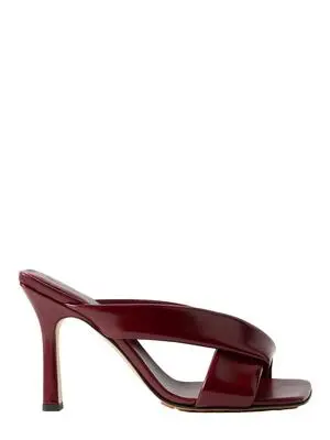 Bottega Veneta Riva Padded Leather Mules - Burgundy
