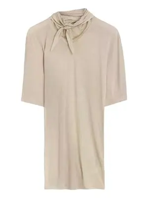 LEMAIRE Short Sleeve T-shirt With Foulard - Neutrals