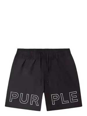 PURPLE BRAND Logo-print Bermuda Shorts - Black