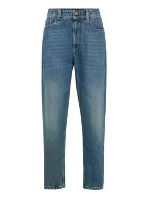 Brunello Cucinelli Logo-patch Jeans - Blue