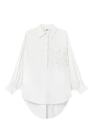 TWINSET Floral-appliqué Shirt - White