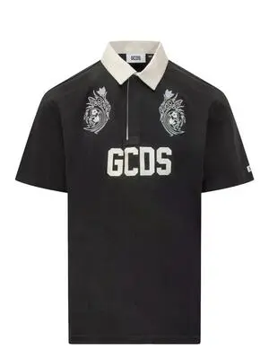 Gcds Flowers Logo Polo Shirt - Black