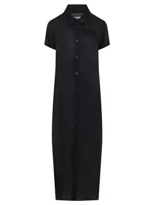 Khaite Effy Short-sleeve Shirt Dress - Black
