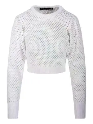 ANDREĀDAMO Crochet-knit Sweater - White