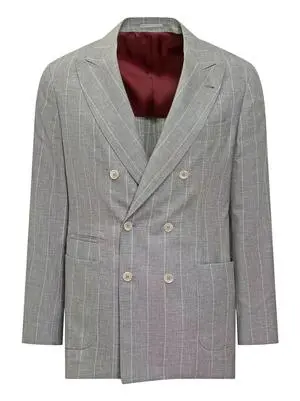 Brunello Cucinelli Double Breasted Blazer - Grey