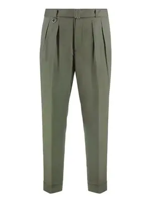 PAOLO PECORA Cotton-blend Trousers - Green