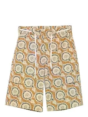 Drole De Monsieur Paisley Workwear Shorts - Yellow