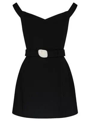 NICHOLAS Stretch-crepe Mini Dress - Black
