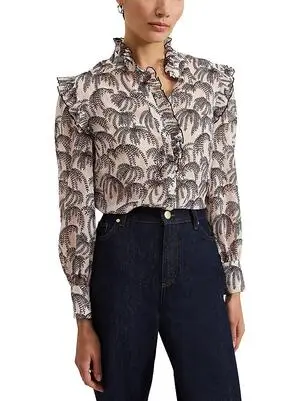 PHASE EIGHT Serena Frill Blouse - Multi