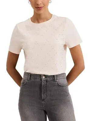PHASE EIGHT Jada Stud Tee - White