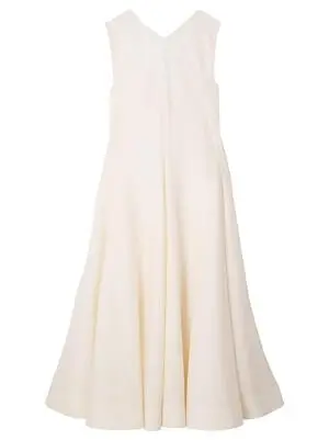 Khaite Mellie Silk-blend Organza Midi Dress - Neutrals