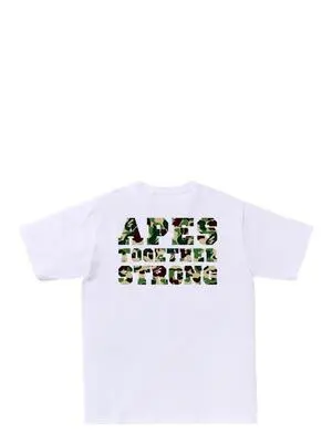 A BATHING APE Abc Camo College Ats Tee Shirt - White/green