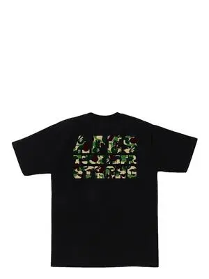 A BATHING APE Abc Camo College Ats Tee Shirt - Black/green