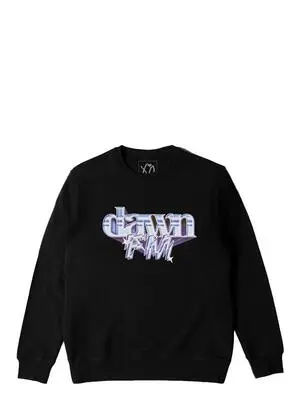 THE WEEKND Dawn Fm Chrome Title Crewneck Sweatshirt - Black