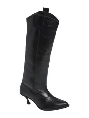 Vaquera Kitten Heel Cowboy Boot - Black