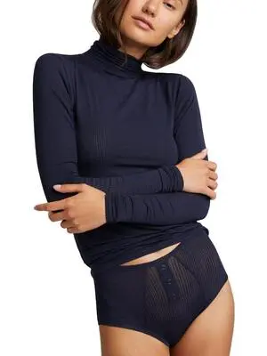 NEGATIVE UNDERWEAR Whipped Turtleneck - Navy
