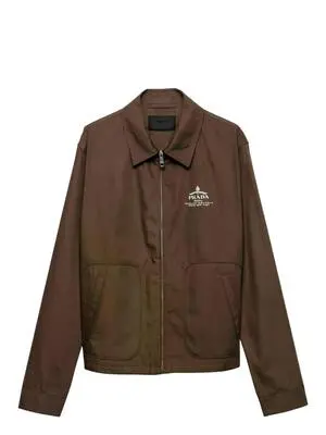 Prada Logo-embroidered Jacket - Brown