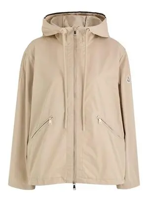 Moncler Cassiopea Hooded Shell Jacket - Beige
