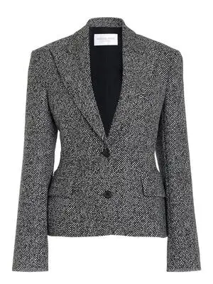 Michael Kors Twill Wool Jacquard Blazer - Black,white