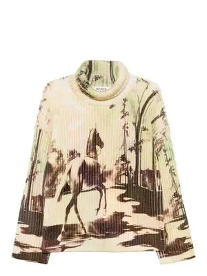 Monse Horse-print Ribbed Jumper - Green