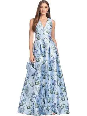 Sachin & Babi Printed Mikado Brooke Gown - Freesia Forest