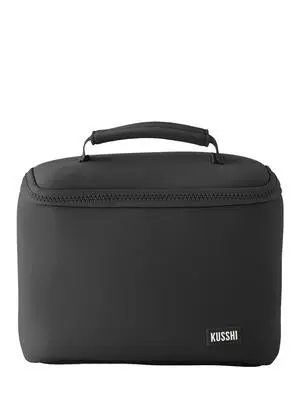KUSSHI Neoprene Train Case - Black/pink