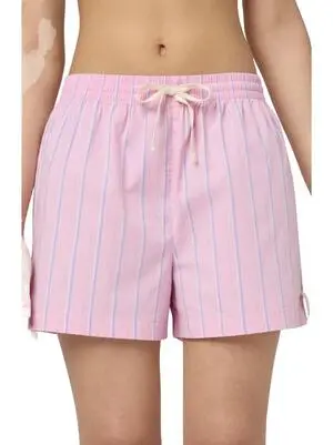 FLORENCE BY MILLS Boxy Striped Shorts - Pink Off Stripe