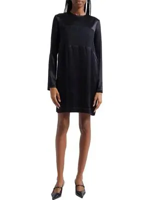 Emporio Armani Mixed Media Shift Dress - Black