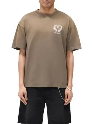 REPRESENT Crest Oversize Graphic T-shirt Dark Taupe