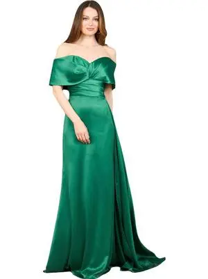 LARA NEW YORK Off-shoulder Satin Dress - Green