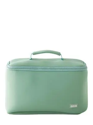 KUSSHI Train Case - Sage Green/ Coral Rose-large
