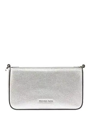 Michael Kors Michael Michael Kors Bryant Textured Leather Crossbody Bag Silver