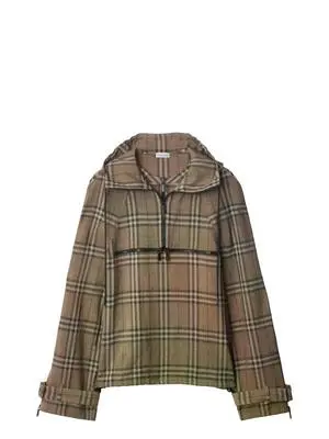 Burberry Checked Hoodie - Neutrals