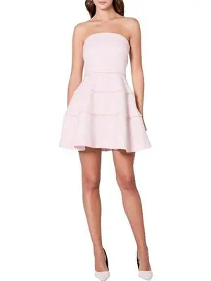 Endless Rose Faux Pearl Trim Minidress - Pink