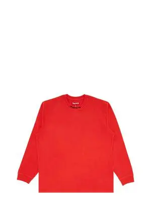 Supreme Long-sleeve Embroidered Collar Top - Red