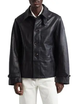BODE Bode Cropped Continental Leather Coat