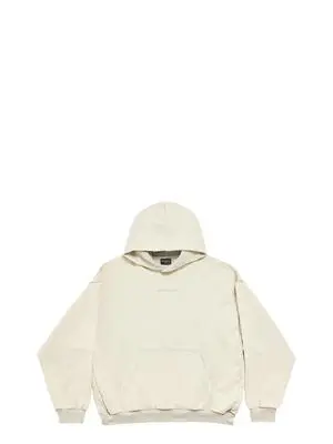 Balenciaga Logo Embroidered Hoodie - Tan