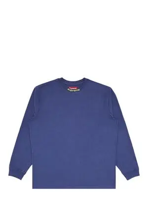 Supreme Embroidered Collar Long-sleeve Top 'navy - Blue