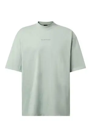 Balenciaga Logo Cotton Jersey T-shirt - Green
