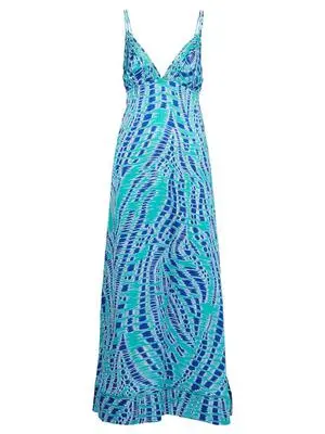 Poupette St Barth Cassandra Printed Satin Slip Dress - Multicoloured