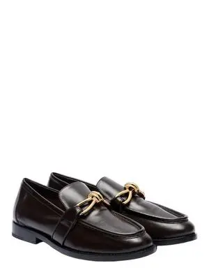 Bottega Veneta Astaire Knot Leather Loafers - Brown