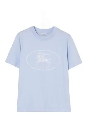 Burberry Burberry Knight Stamp Cotton T-shirt Agapanthus Blue